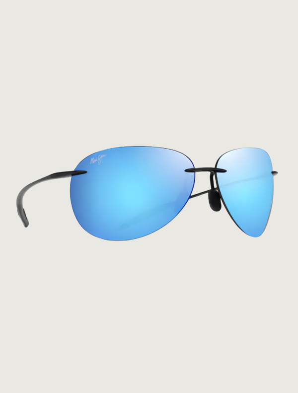 Maui Jim Sugar Beach Polarized Rimless Sunglasses | Shiny Black / Blue ...